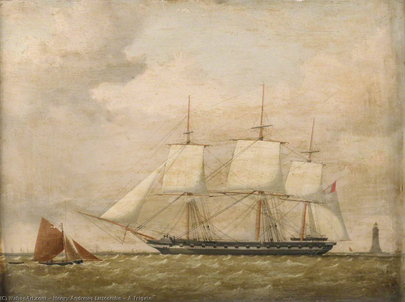 A Frigate, 1852 by Henry Andrews Luscombe Henry Andrews Luscombe ...