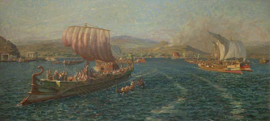 Xerxes Burning Athens Flight of the Athenians by Philip Thomson ...