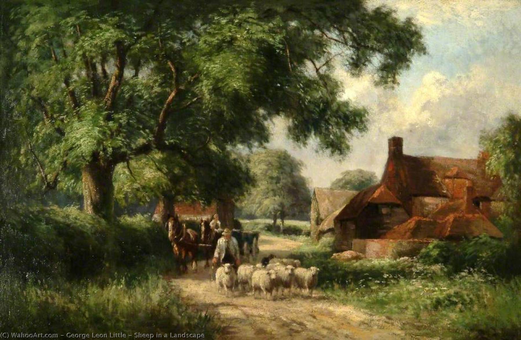 Sheep in a Landscape by George Leon Little George Leon Little | ArtsDot.com