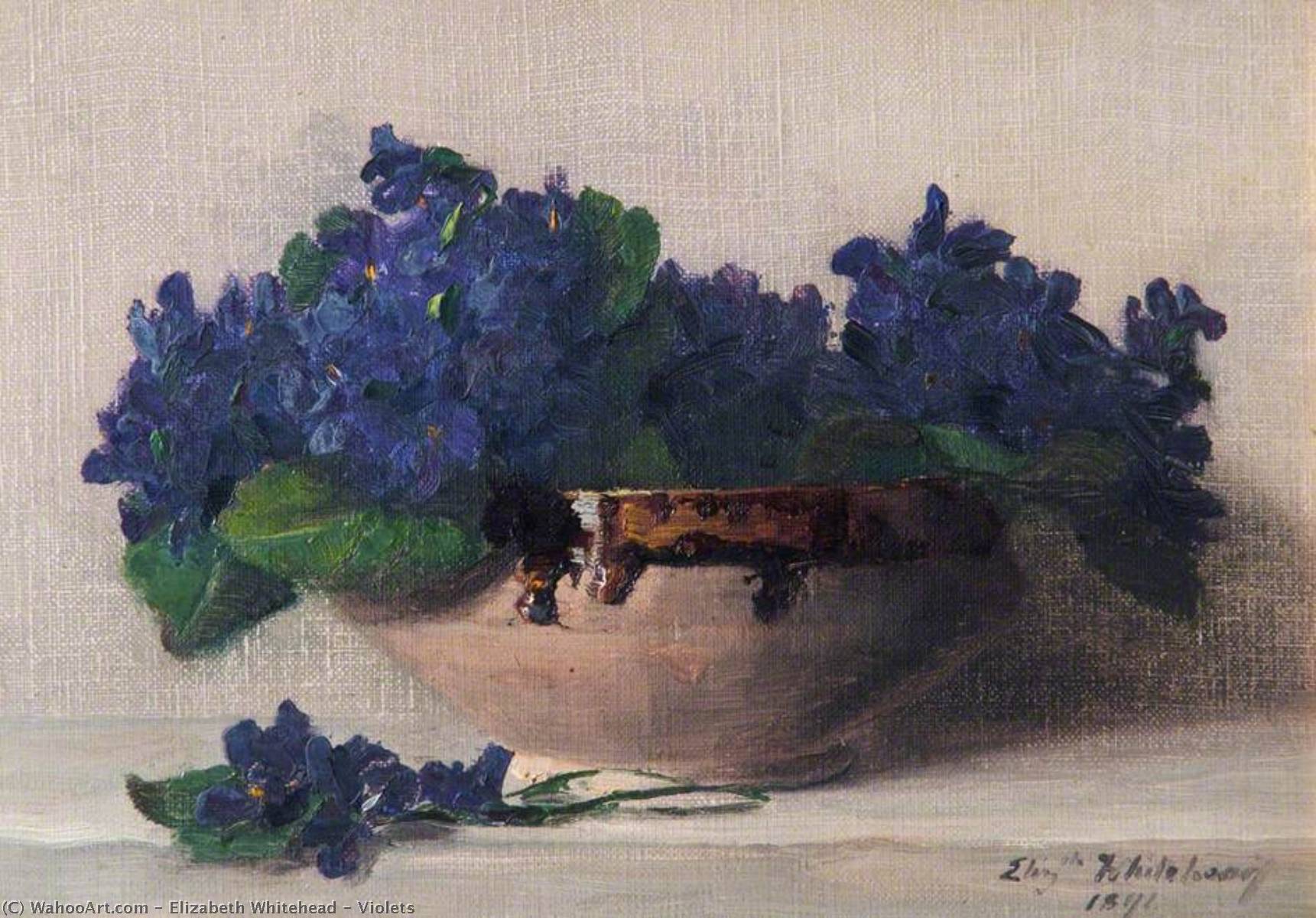 Violets, 1891 by Elizabeth Whitehead Elizabeth Whitehead | ArtsDot.com