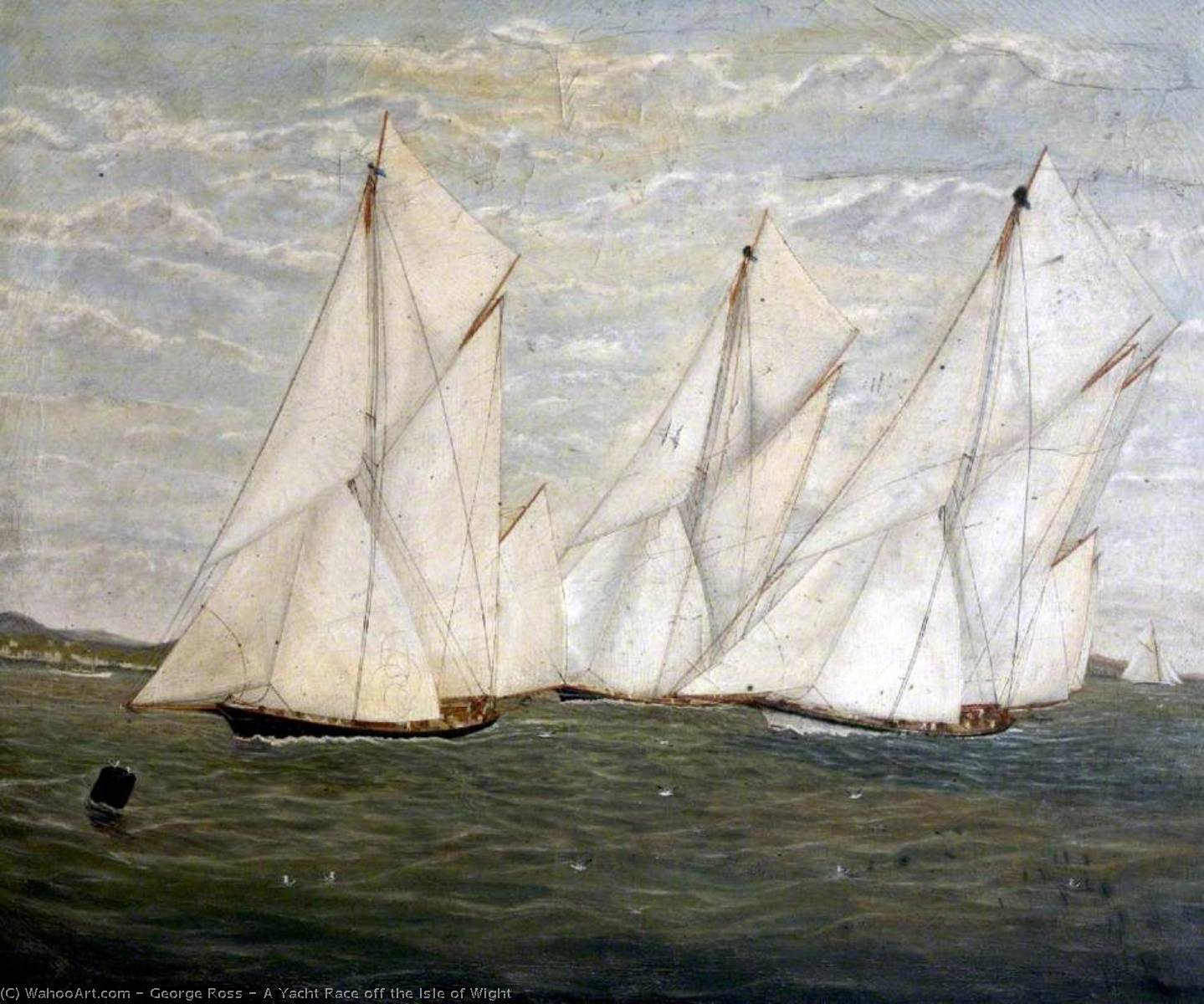 A Yacht Race off the Isle of Wight, 1912 by George Ross George Ross ...