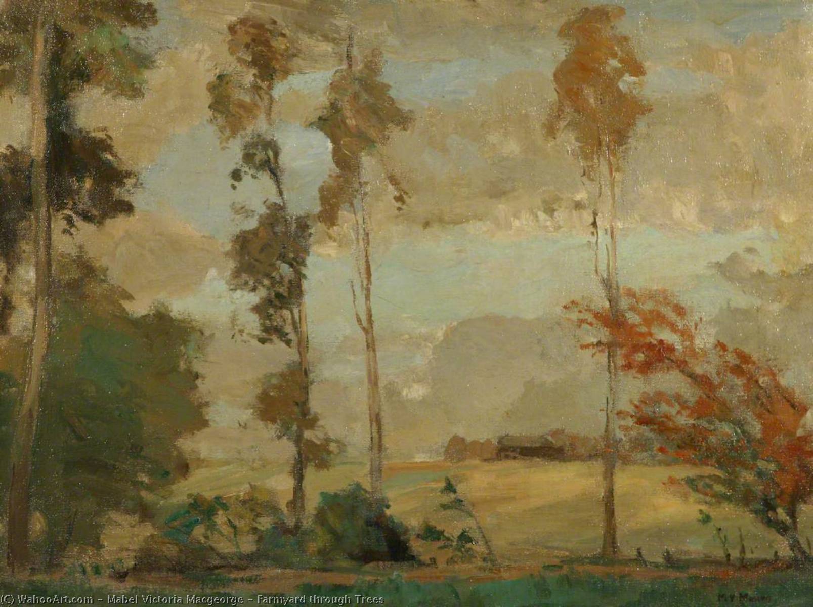 Farmyard through Trees, 1920 by Mabel Victoria Macgeorge Mabel Victoria ...