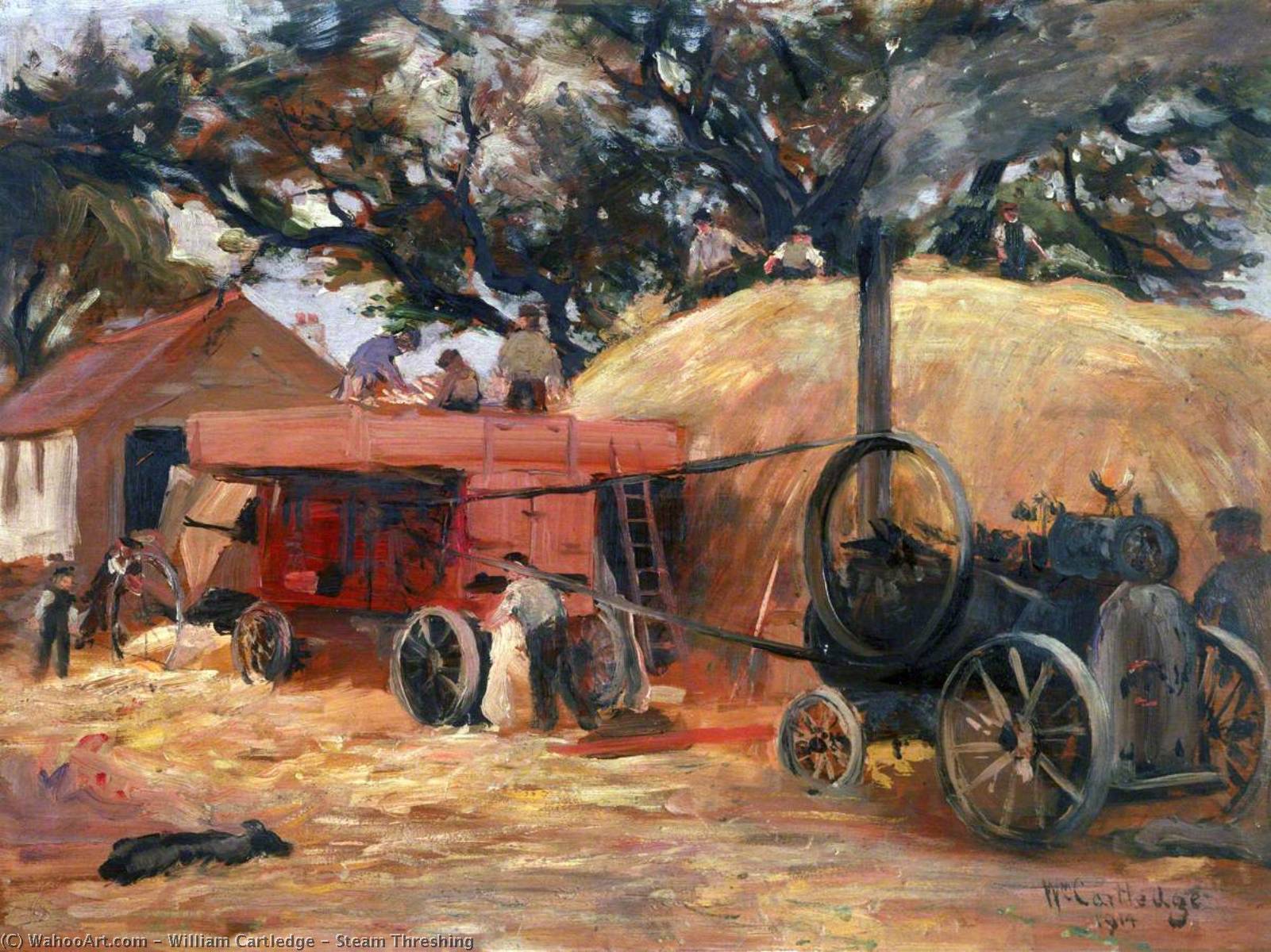 Steam Threshing, 1914 by William Cartledge William Cartledge | ArtsDot.com
