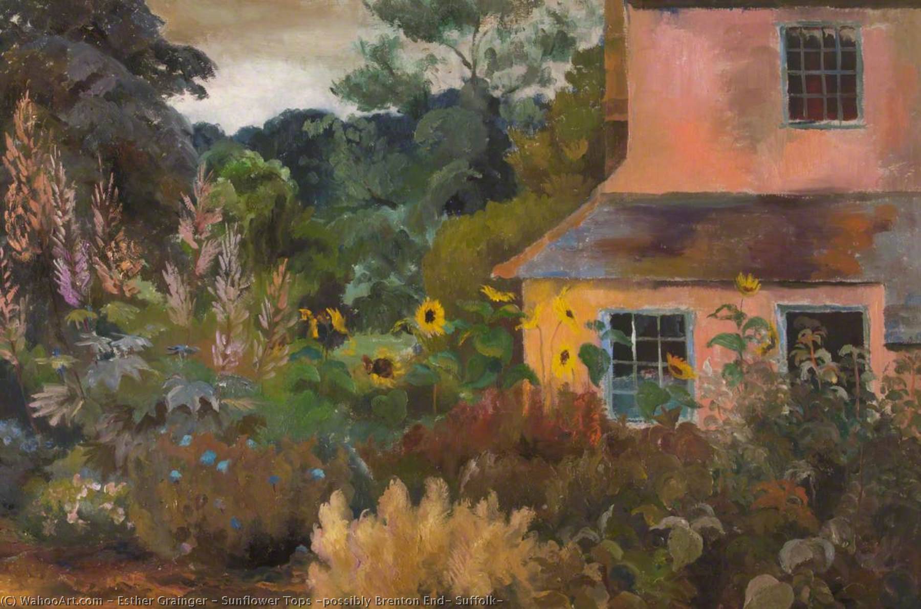 Sunflower Tops (possibly Brenton End, Suffolk), 1950 by Esther Grainger ...