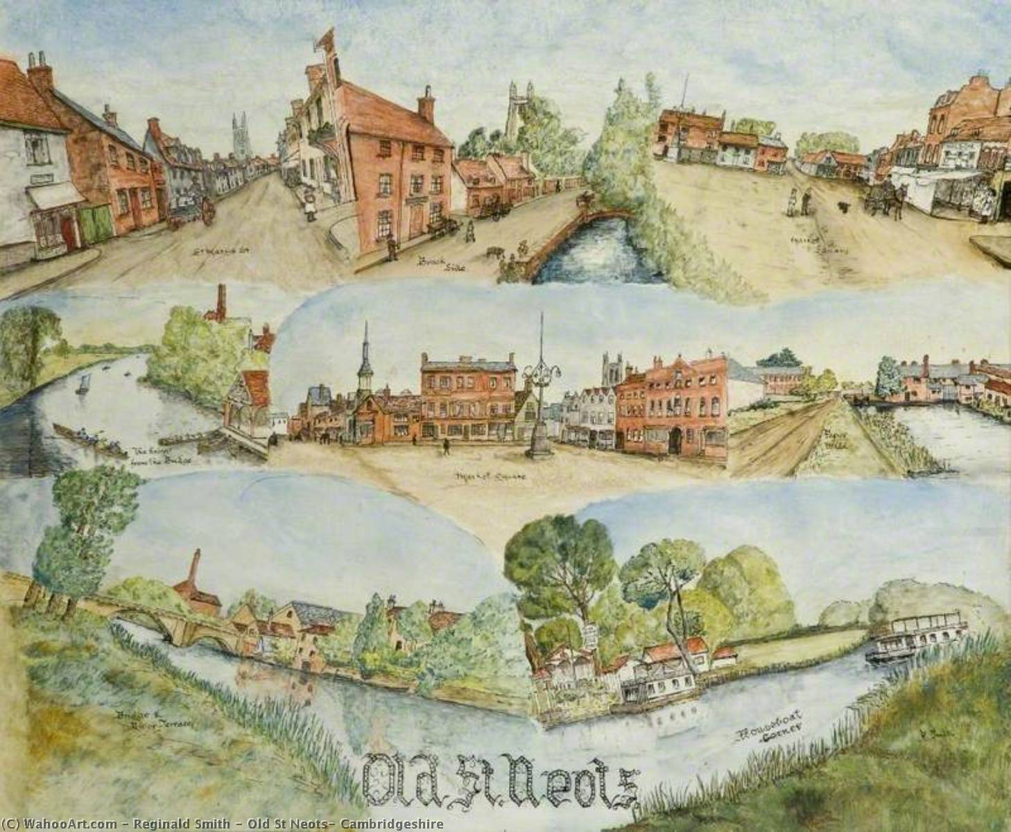 Old St Neots, Cambridgeshire, 1940 por Reginald Smith Reginald Smith ...