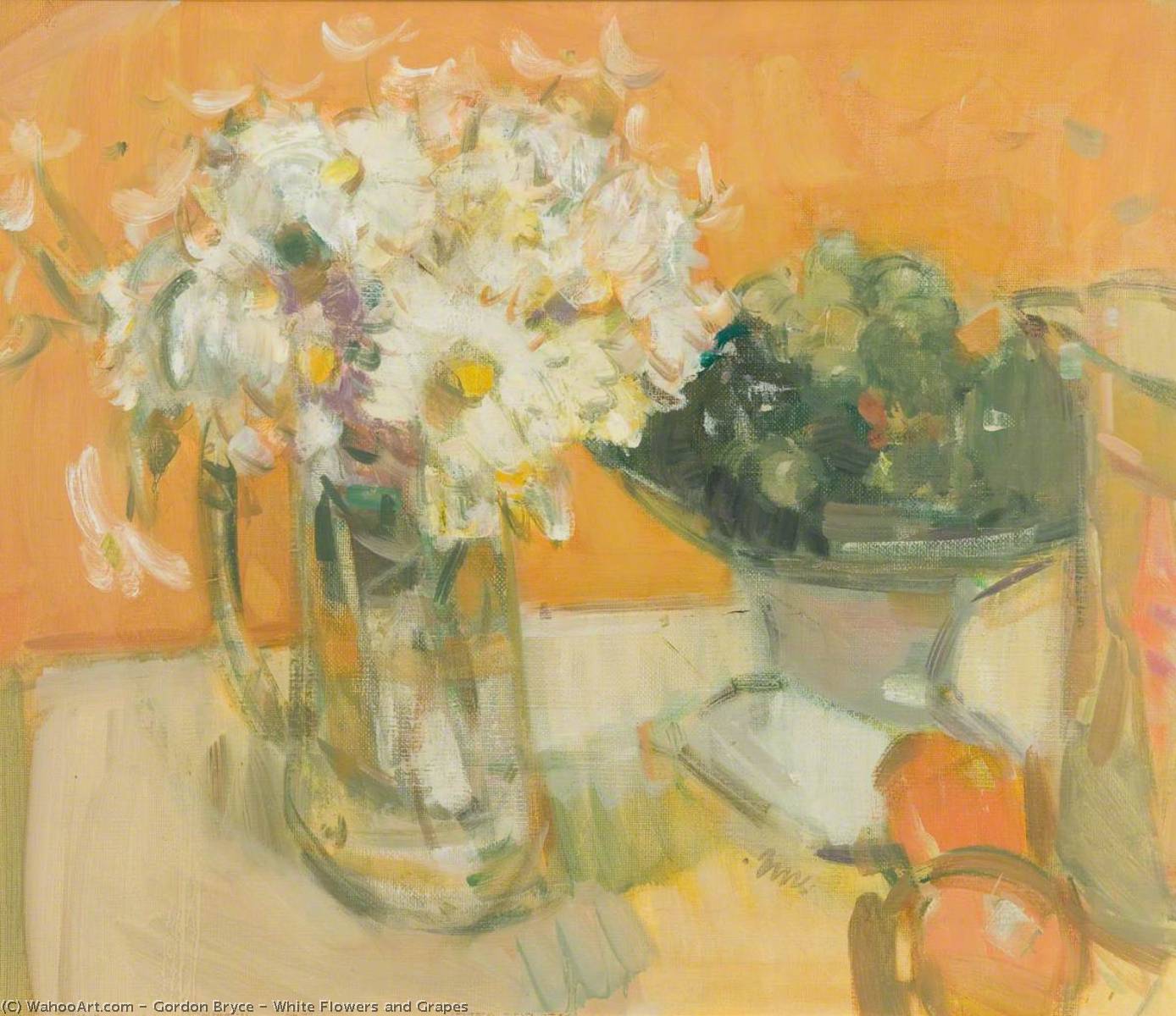 White Flowers and Grapes, 1993 by Gordon Bryce Gordon Bryce | ArtsDot.com