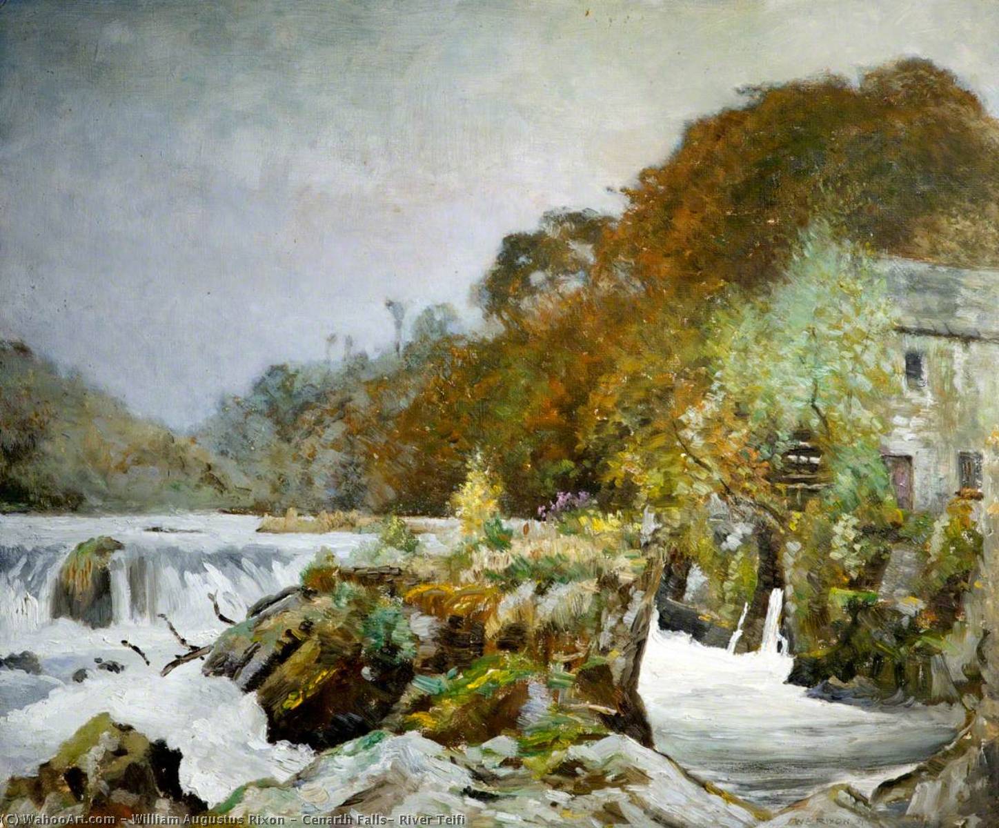 Cenarth Falls, River Teifi, 1931 by William Augustus Rixon William ...