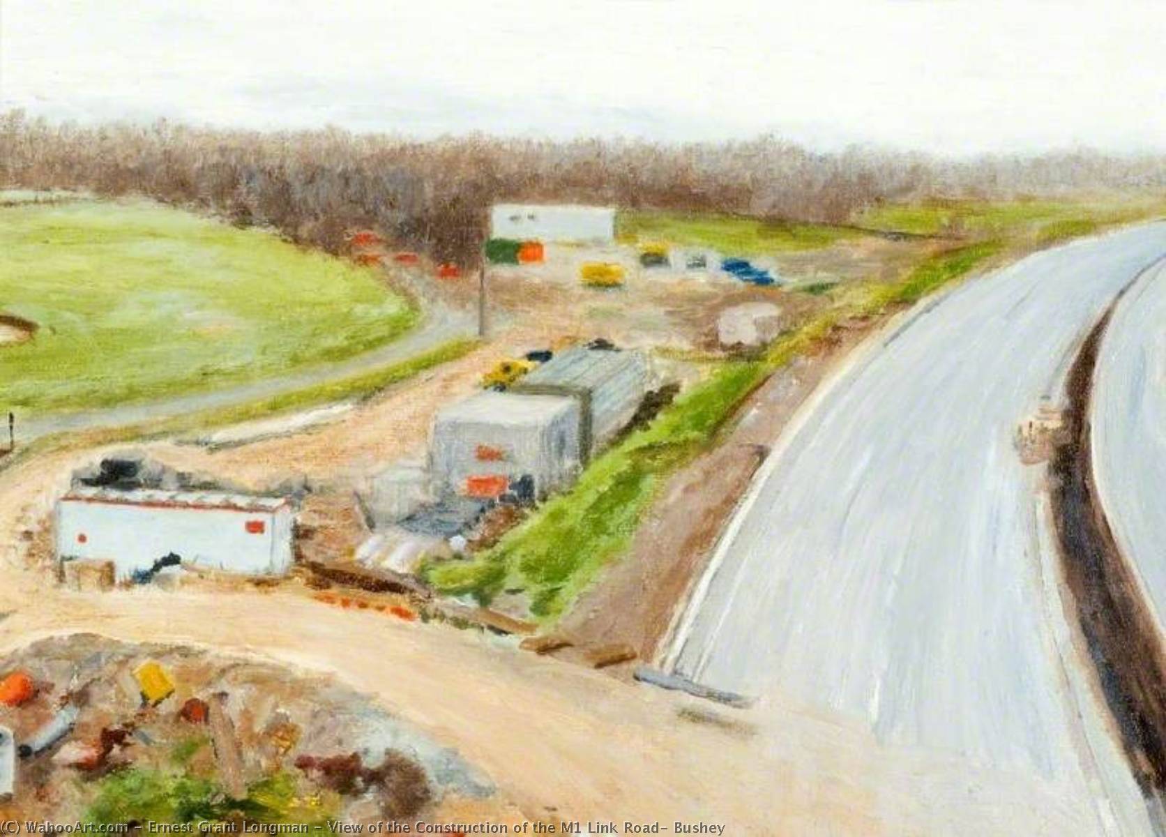 View of the Construction of the M1 Link Road, Bushey, 1993 by Ernest Grant Longman Ernest Grant ...