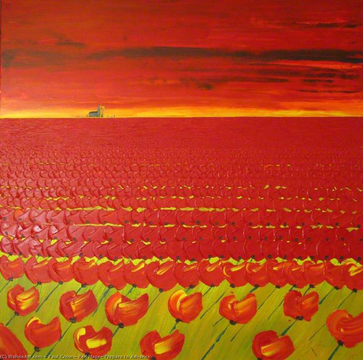 Oil Painting Replica Red Haze, Prepare to Advance, 2007 by Paul Crow ...