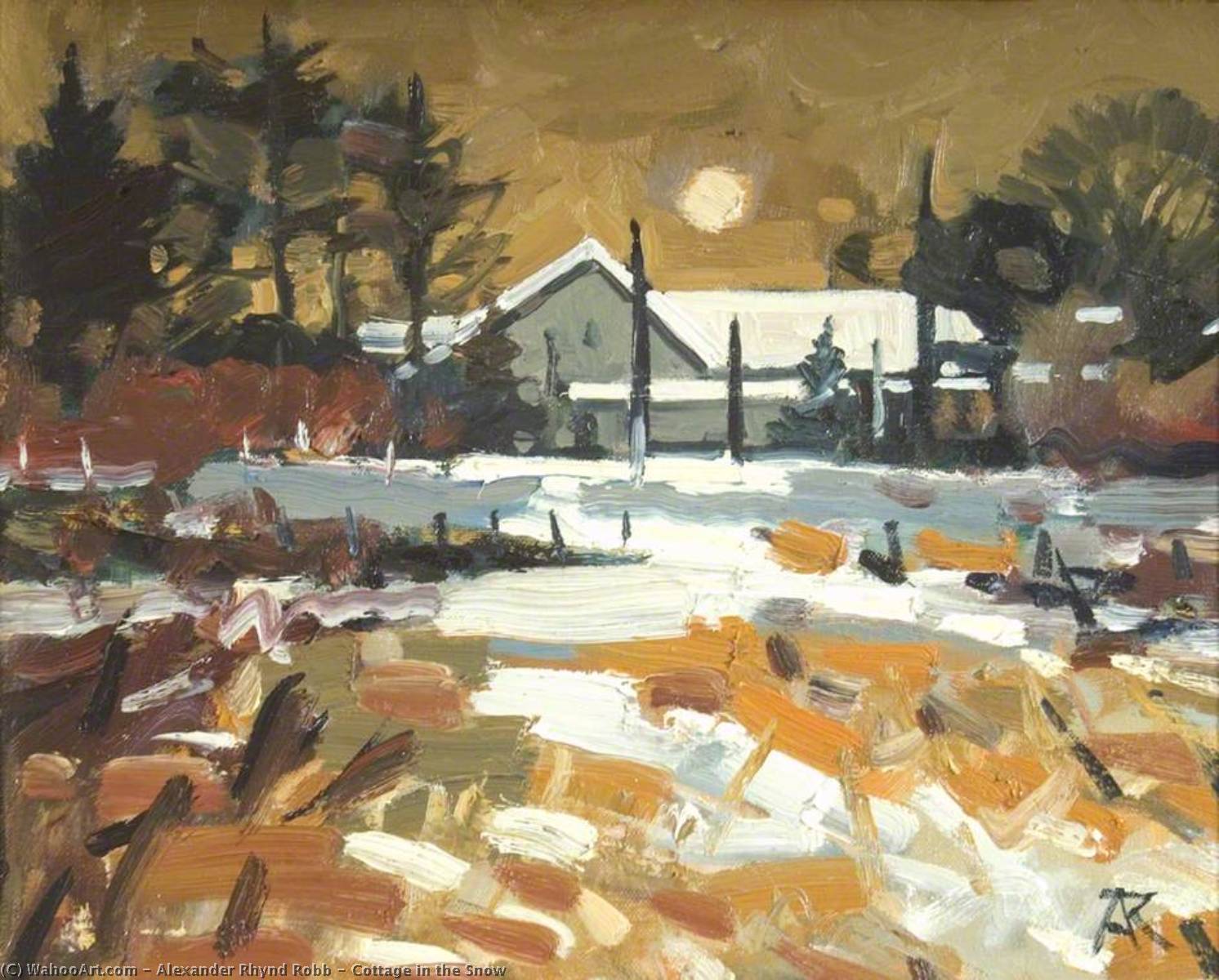 Cottage in the Snow by Alexander Rhynd Robb Alexander Rhynd Robb ...