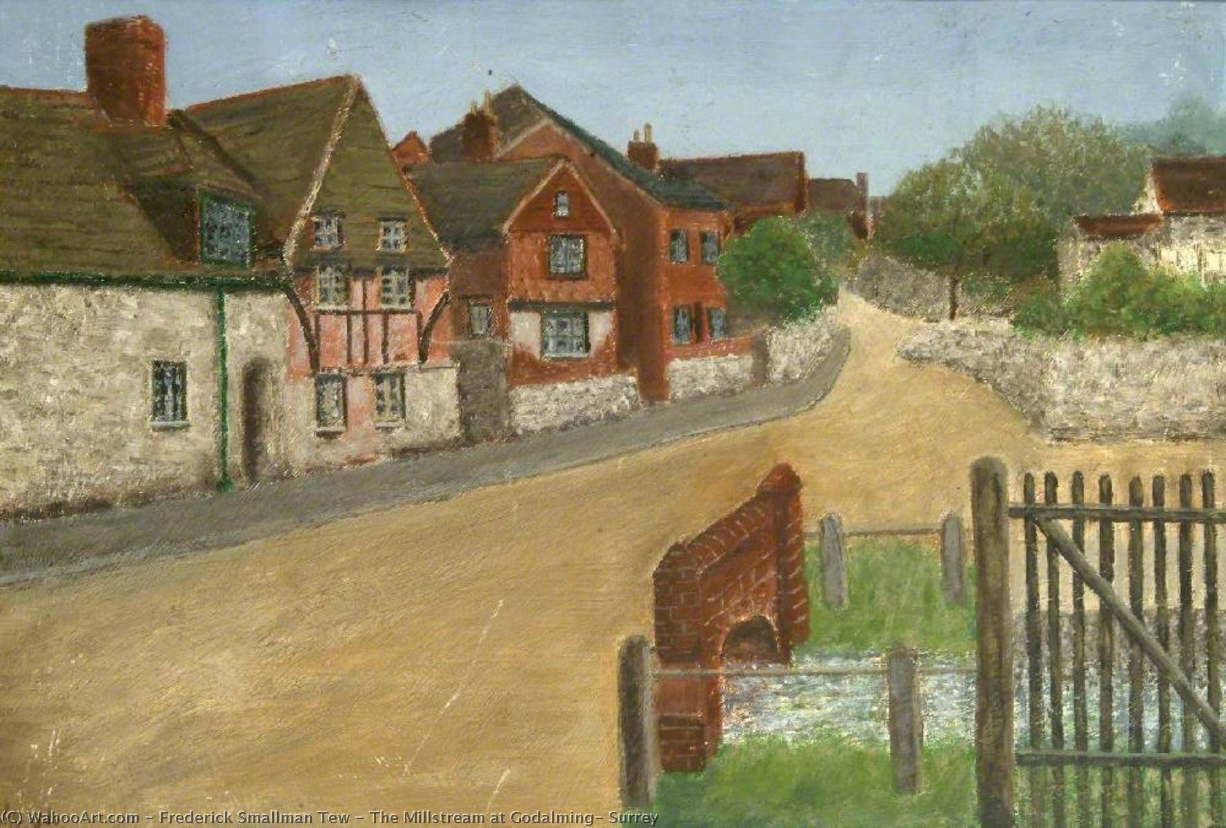 The Millstream at Godalming, Surrey by Frederick Smallman Tew Frederick ...