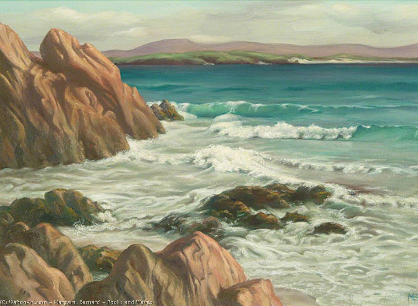 Rocks and Waves by Margaret Barnard (1898-1992) Margaret Barnard ...