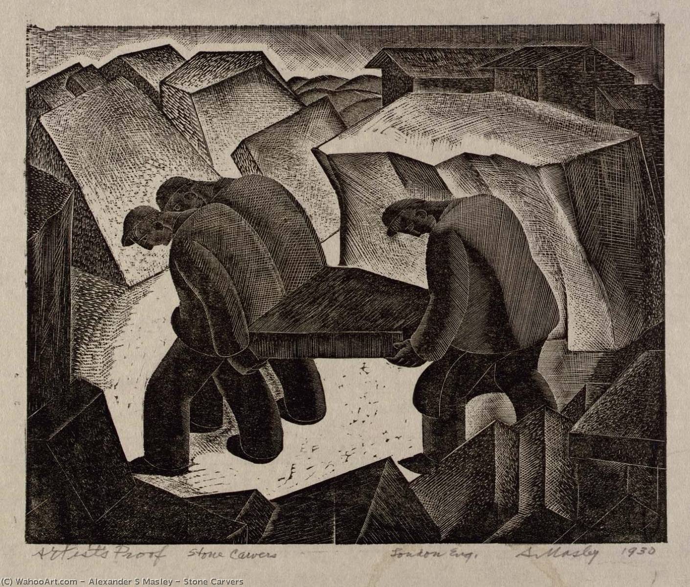 Stone Carvers, 1930 by Alexander S Masley Alexander S Masley | ArtsDot.com