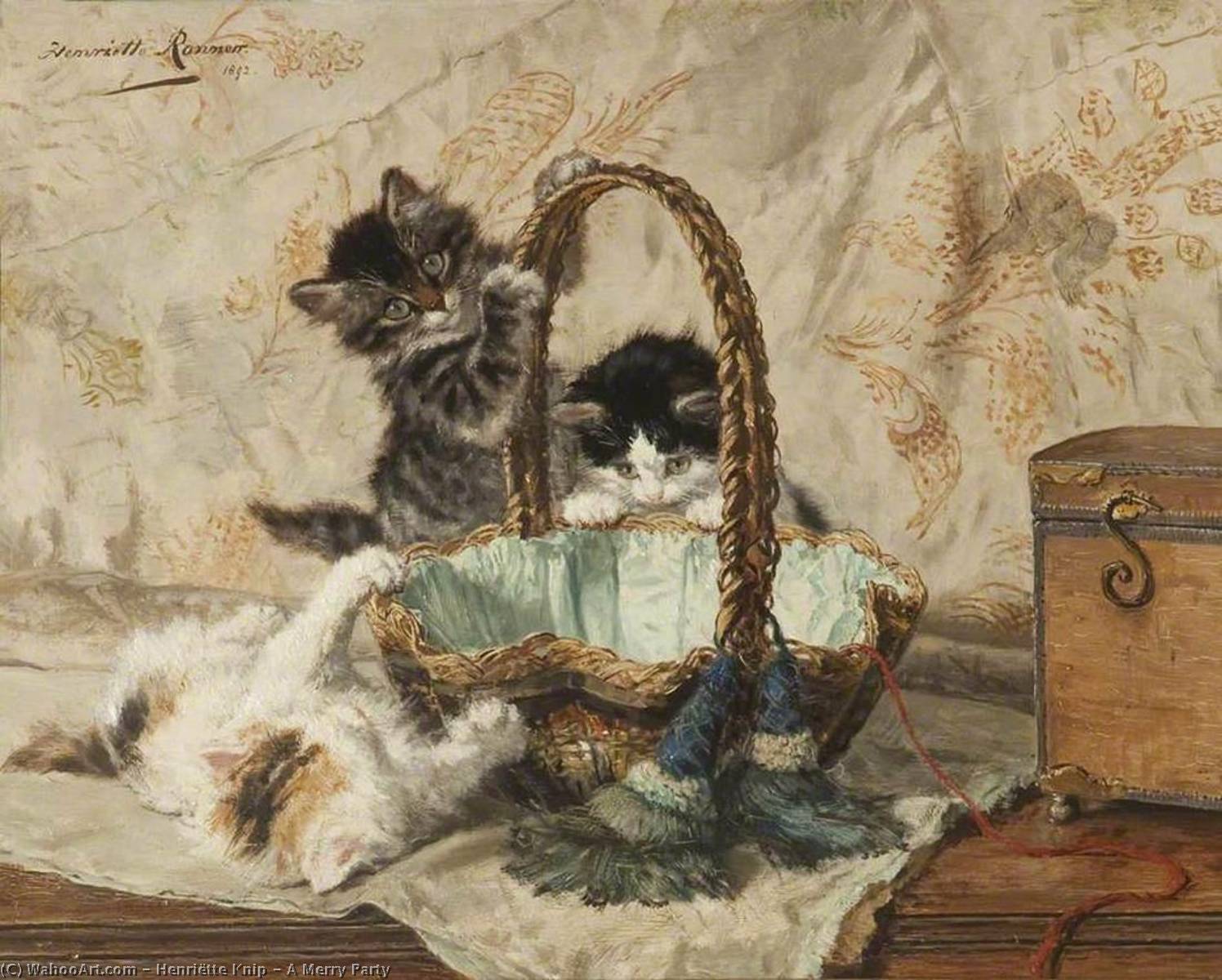 Ordem Reproduções De Arte Uma festa feliz, 1892 por Henriette Ronner ...