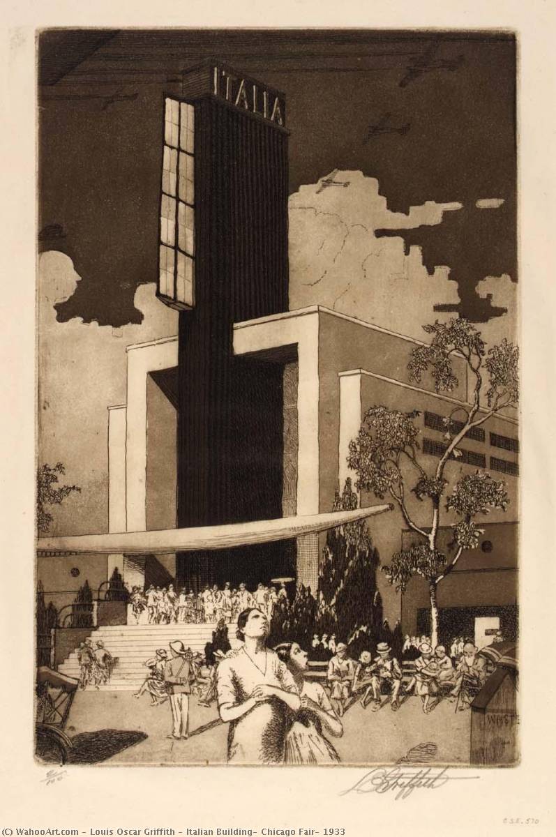 Order Artwork Replica Italian Building, Chicago Fair, 1933, 1933 by ...