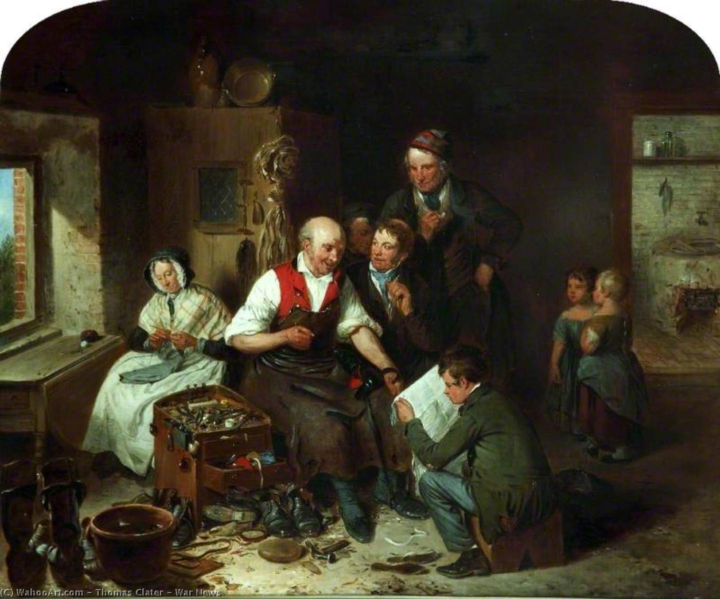 Purchase Oil Painting Replica War News by Thomas Clater (1789-1867 ...