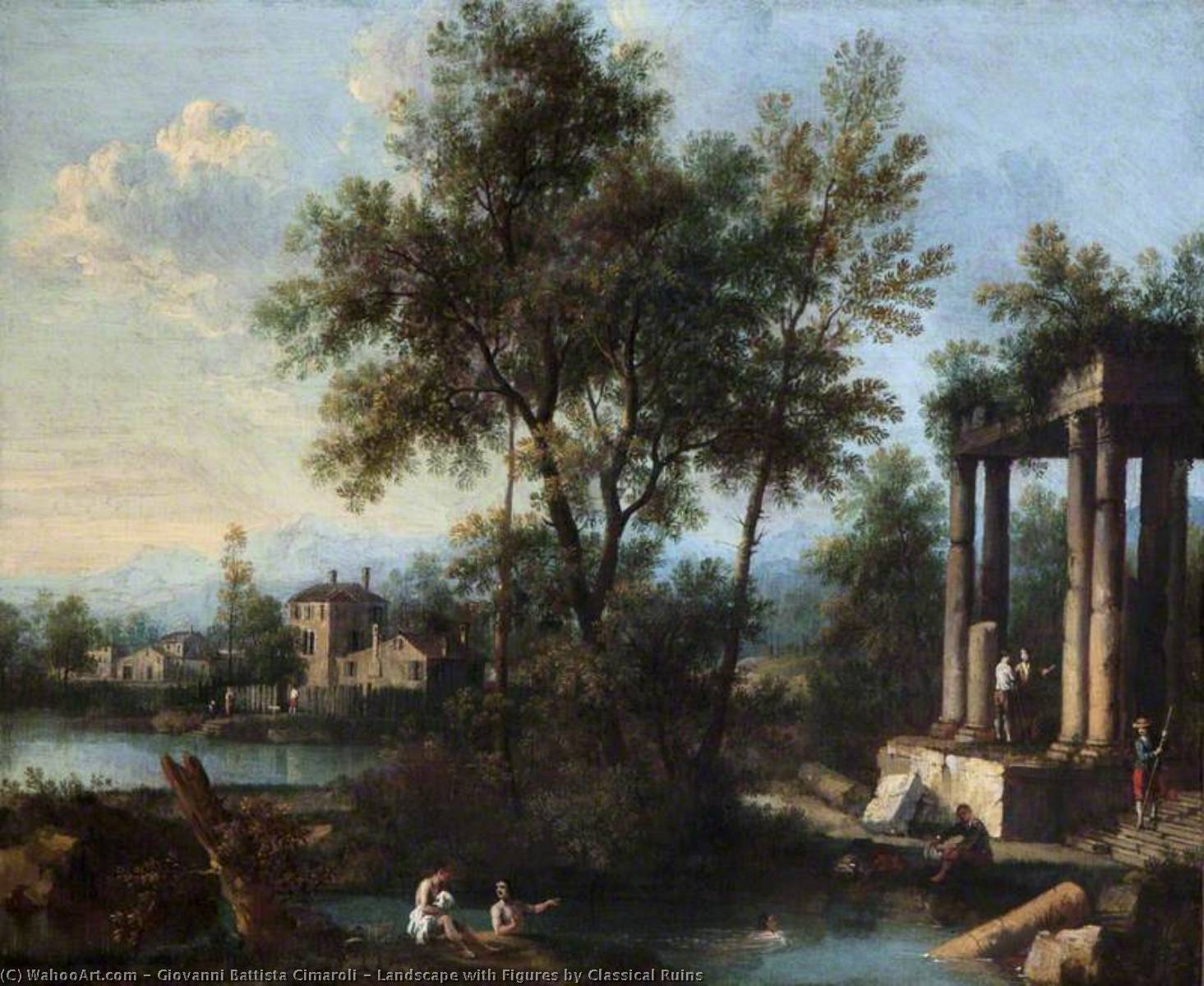 Buy Museum Art Reproductions Landscape with Figures by Classical Ruins ...
