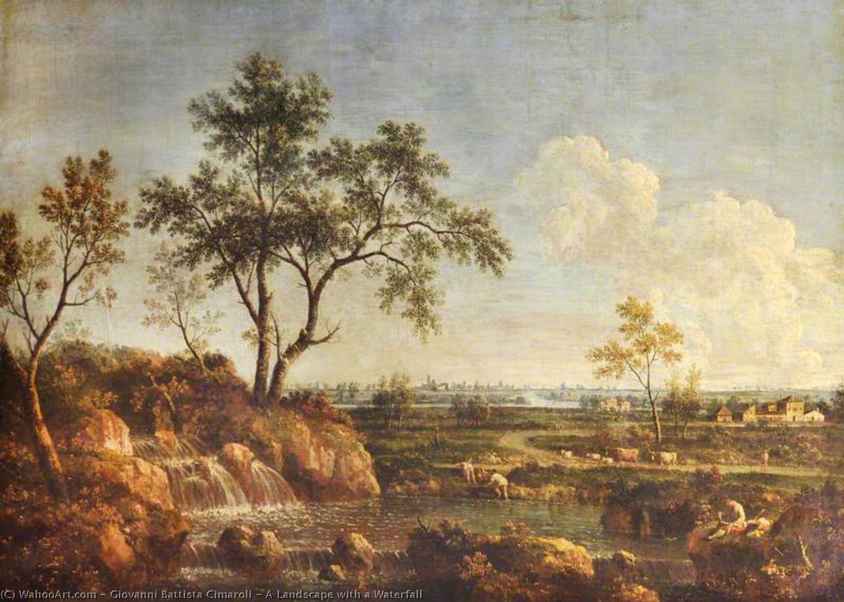 Purchase Oil Painting Replica A Landscape with a Waterfall by Giovanni ...