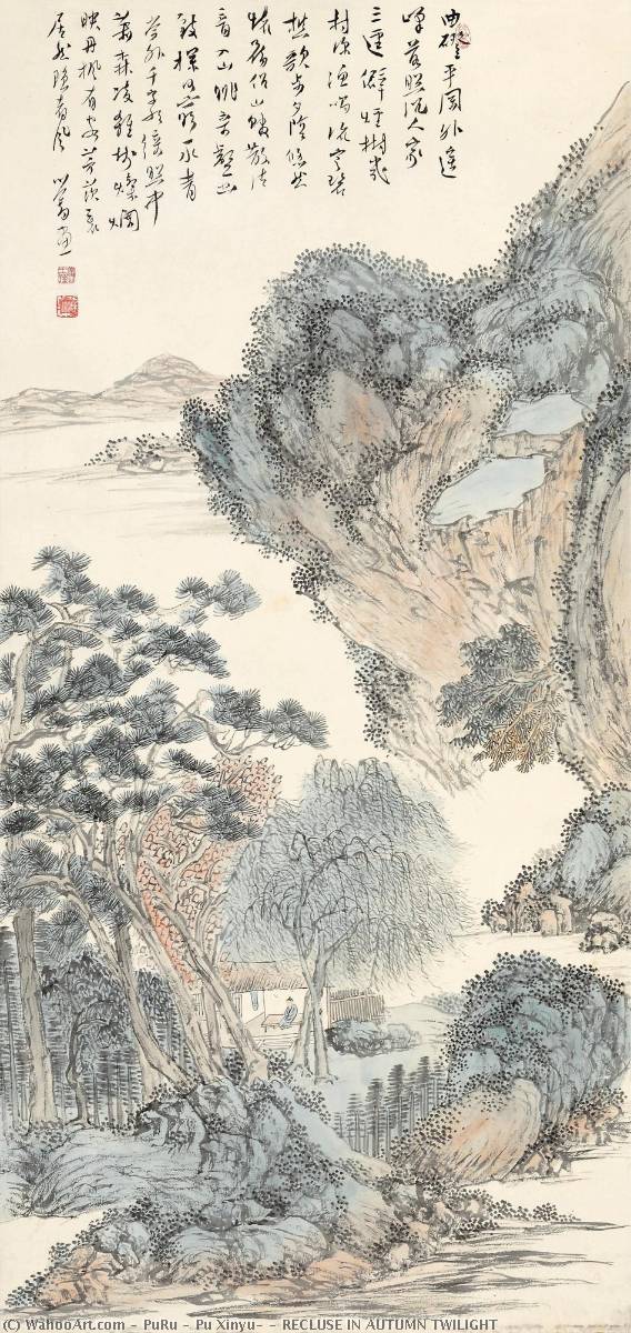 Artwork Replica RECLUSE IN AUTUMN TWILIGHT by Puru ( Pu Xinyu ...