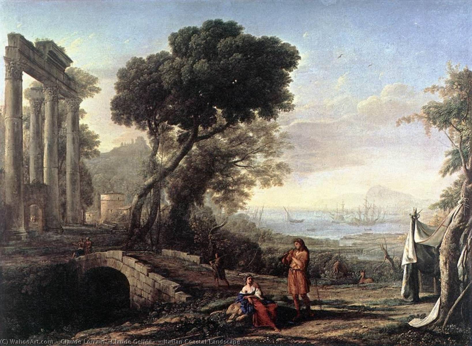 Paintings Reproductions Italian Coastal Landscape, 1642 by Claude ...