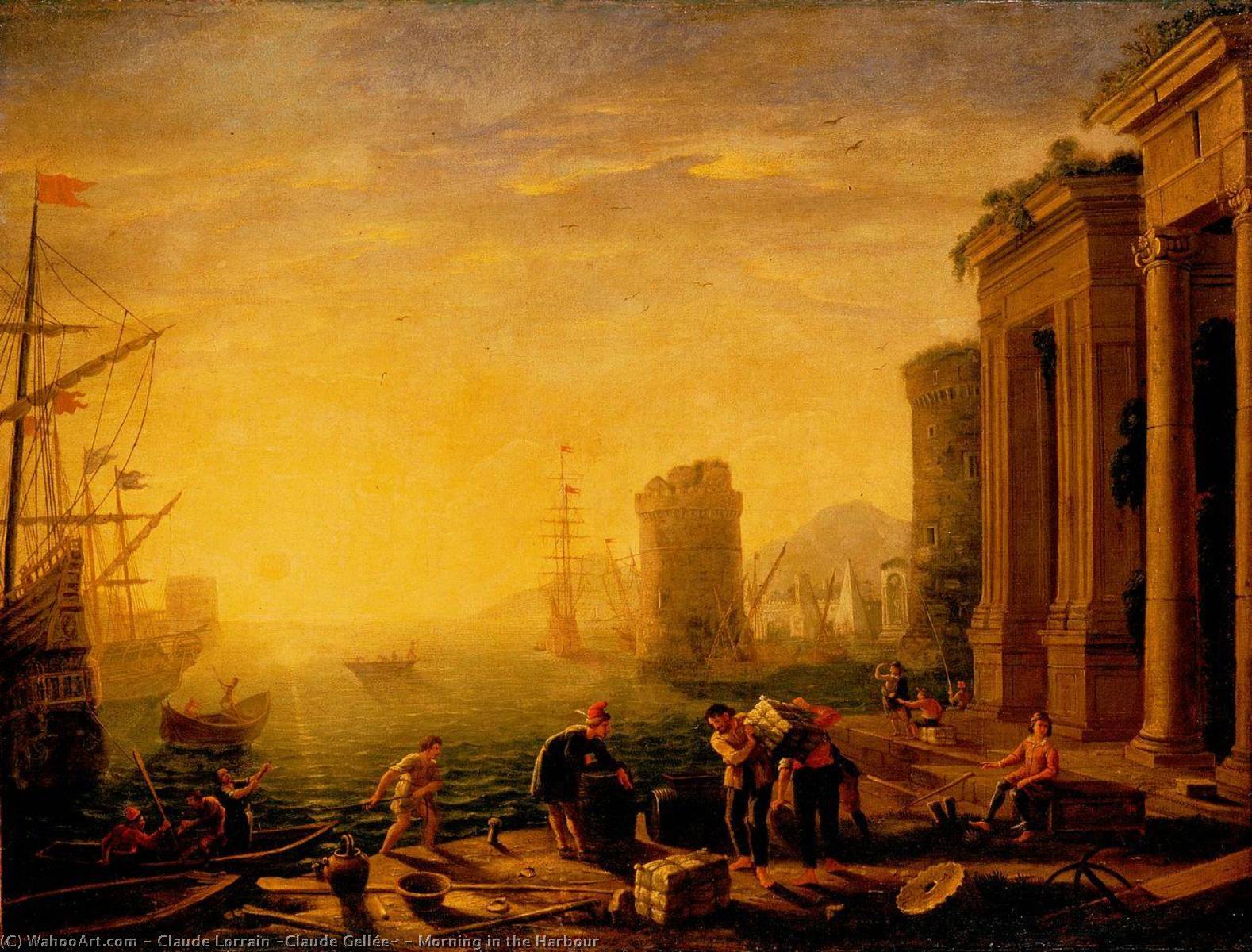 Reproduções De Arte Manhã no Porto por Claude Lorrain (Claude Gellée ...