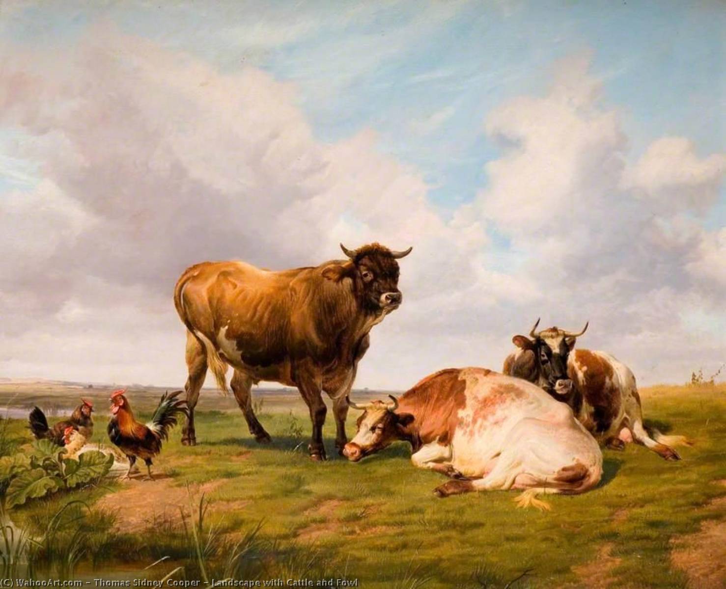 Get Paintings Reproductions Landscape with Cattle and Fowl, 1874 by ...