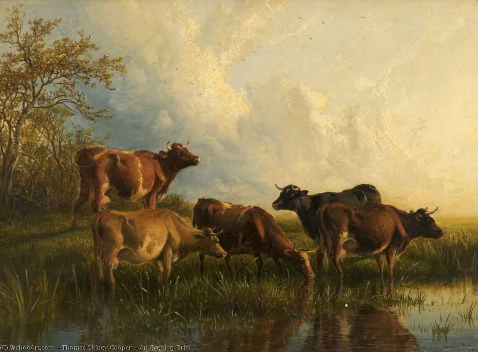 Purchase Oil Painting Replica An Evening Drink, 1897 by Thomas Sidney ...