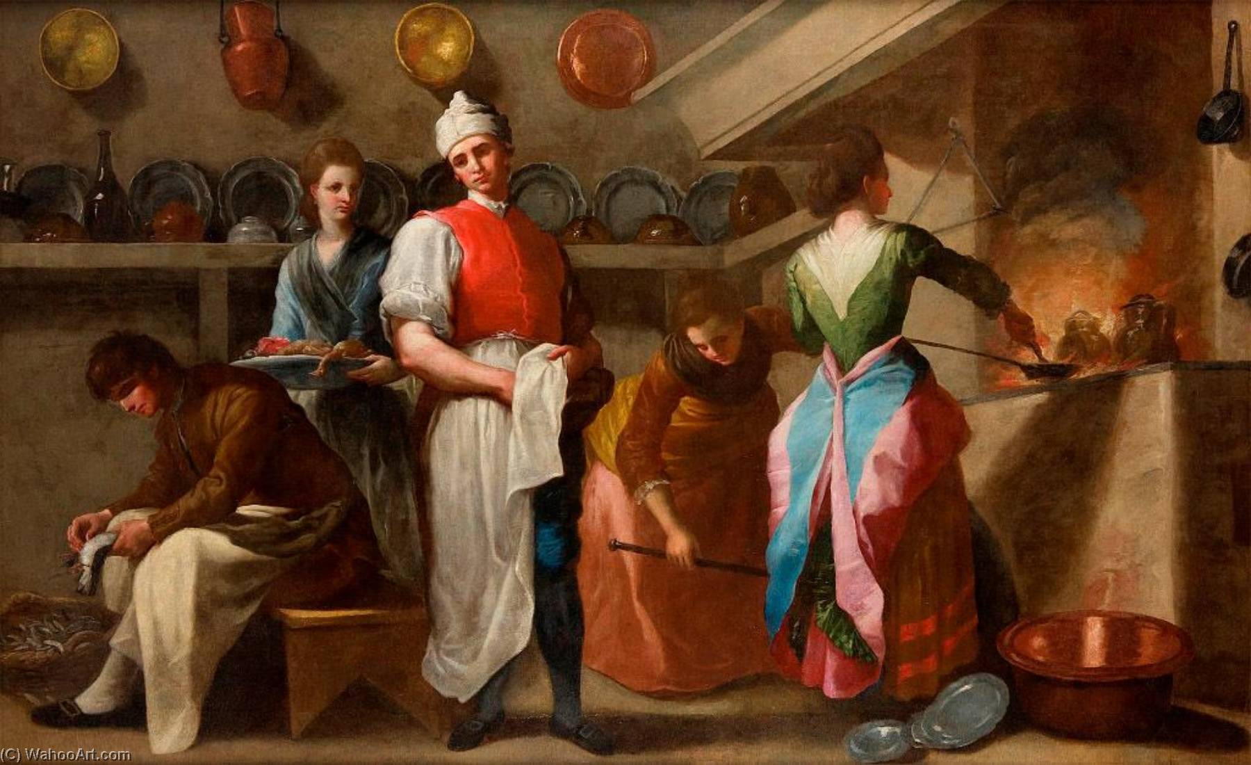 Purchase Oil Painting Replica The Kitchen, 1780 by Ramon Bayeu Y Subias ...