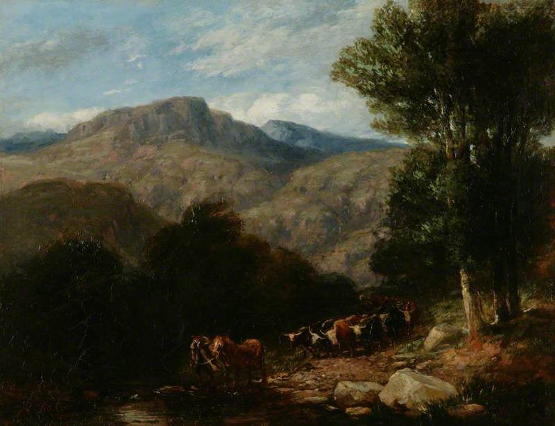 Museum Art Reproductions Crossing the Ford, 1849 by David Cox The Elder ...