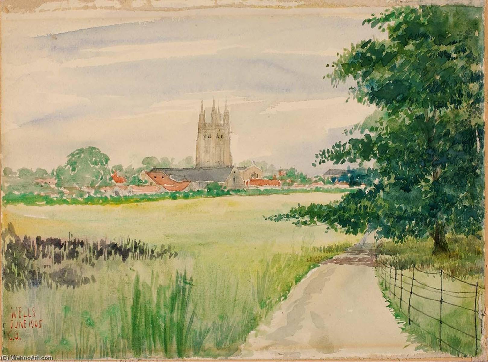 Purchase Oil Painting Replica Wells Cathedral, England, 1905 by Cass ...