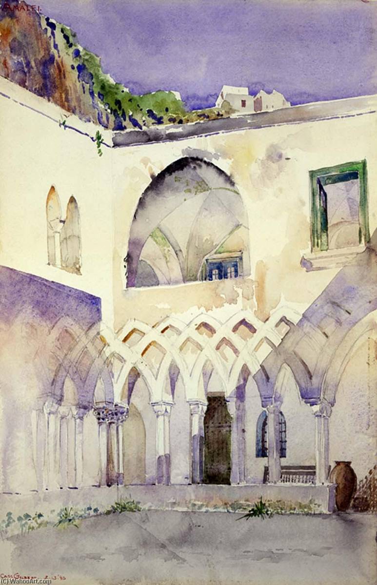 Order Artwork Replica Courtyard, Capucine Monastery, Amalfi, 1898 by ...
