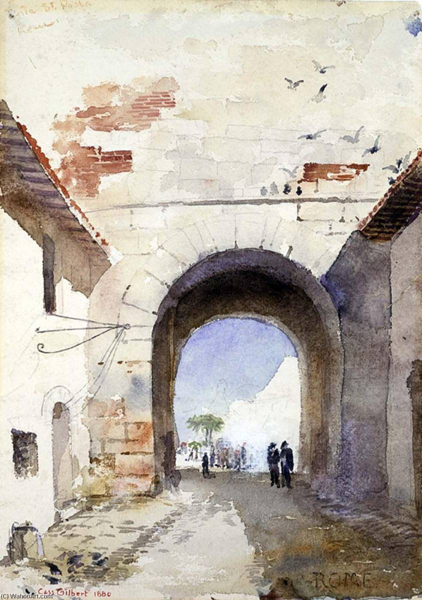 Get Paintings Reproductions Porta San Paulo, Rome, 1880 by Cass Gilbert ...