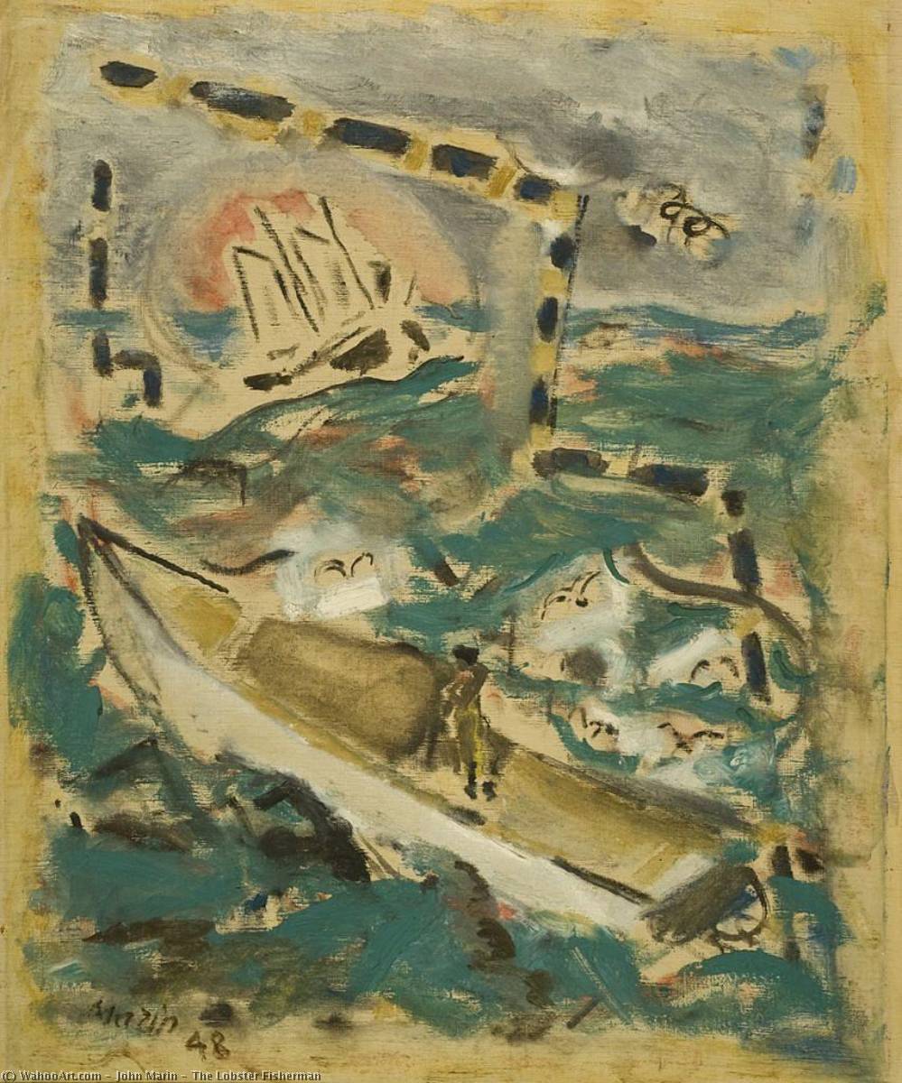 Get Art Reproductions The Lobster Fisherman, 1948 by John Marin (1870 ...