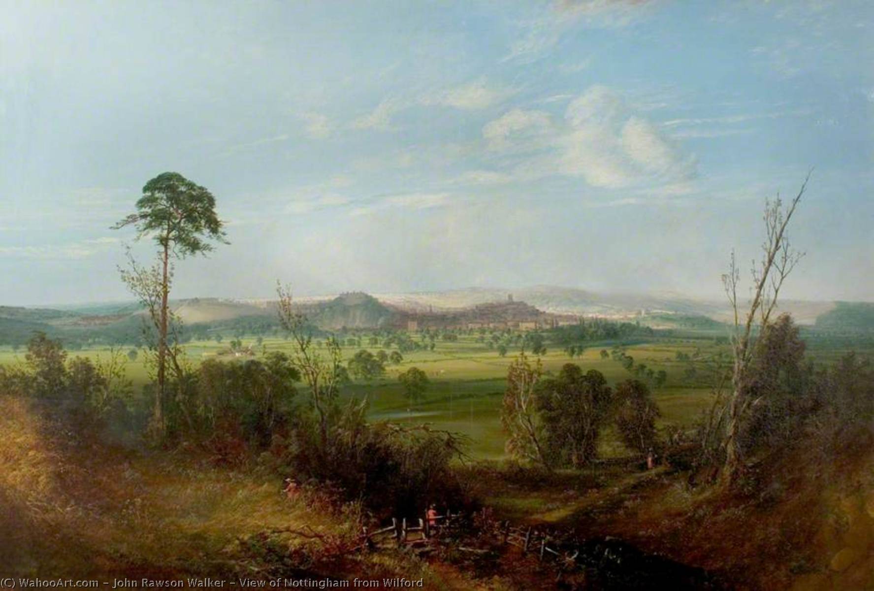 View of Nottingham from Wilford, 1850 by John Rawson Walker John Rawson ...