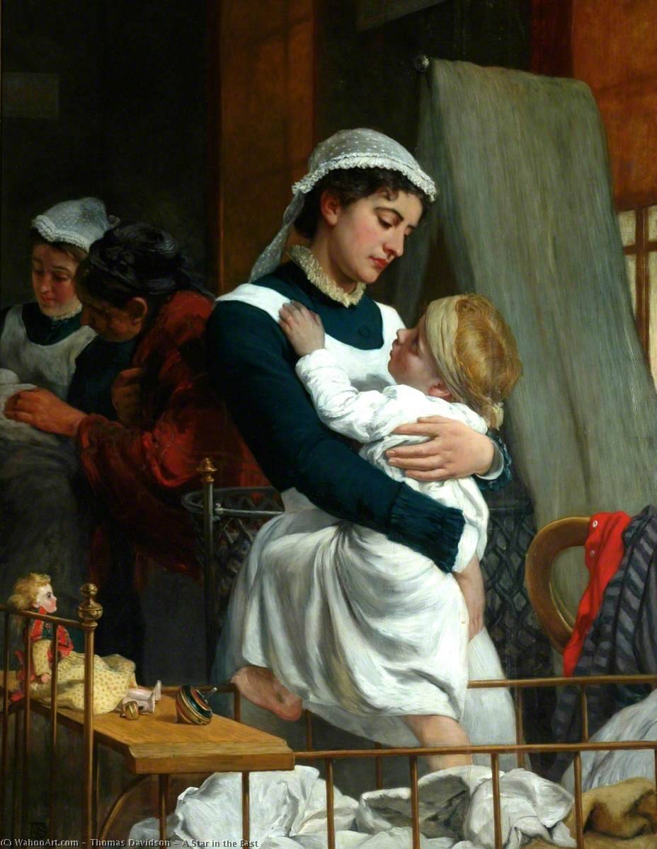 Paintings Reproductions A Star in the East by Thomas Davidson (1842 ...