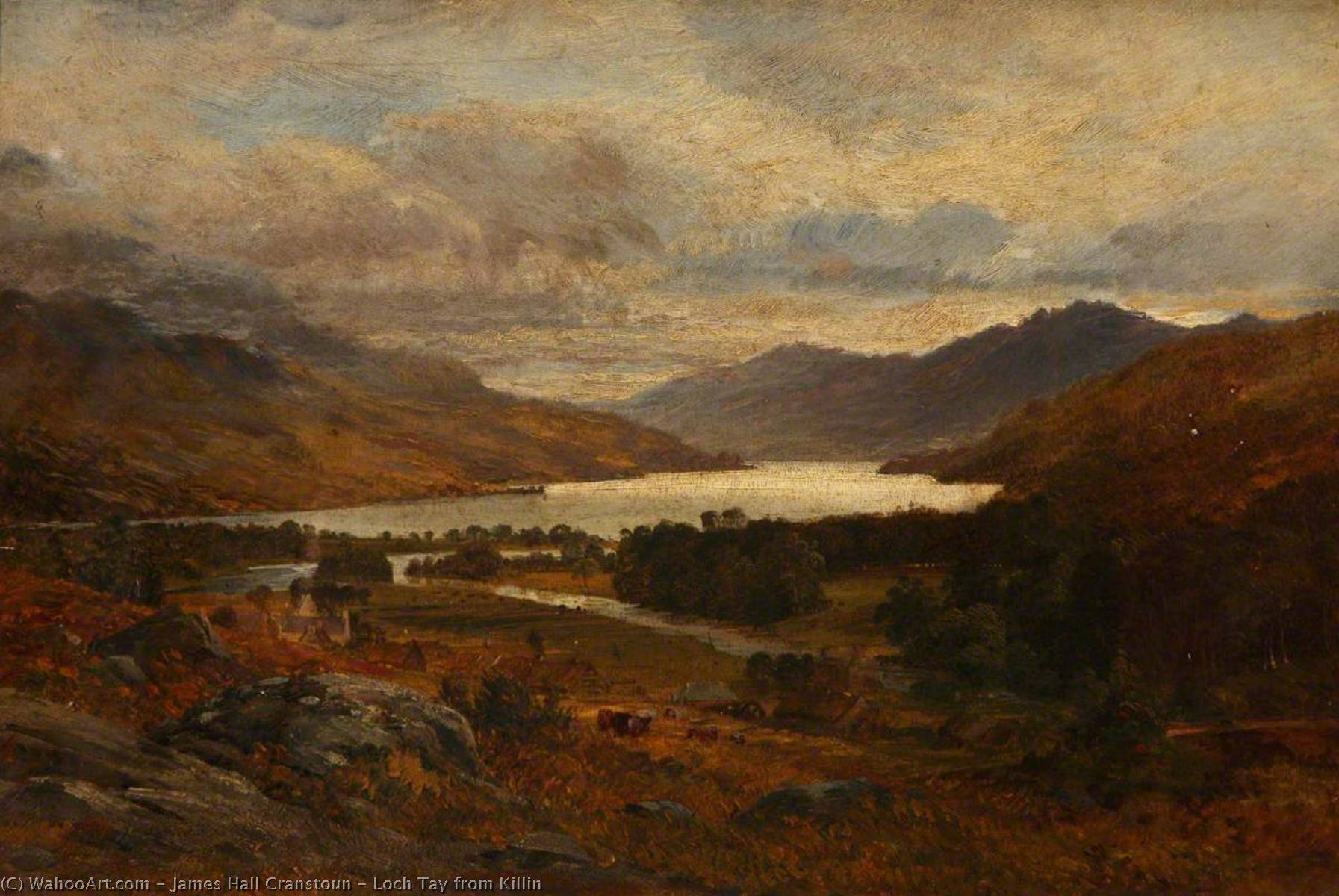 Oil Painting Replica Loch Tay from Killin by James Hall Cranstoun (1821 ...