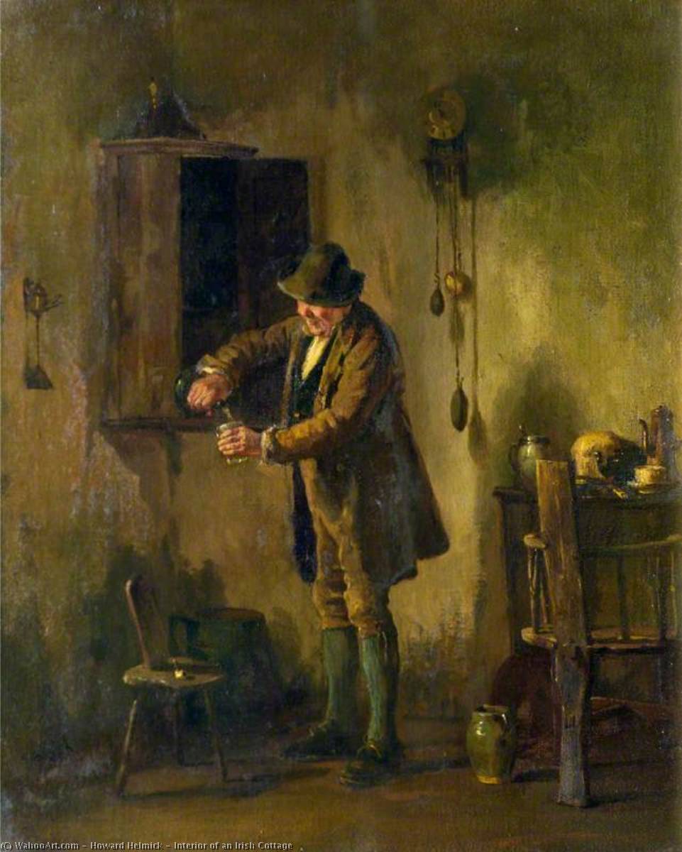 Get Paintings Reproductions Interior of an Irish Cottage by Howard ...