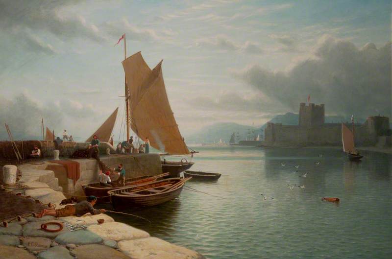 Museum Art Reproductions Fisherman`s Quay, 1880 by Anthony Carey ...