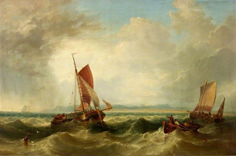 Get Art Reproductions Seascape with Shipping by John Warkup Swift (1815 ...