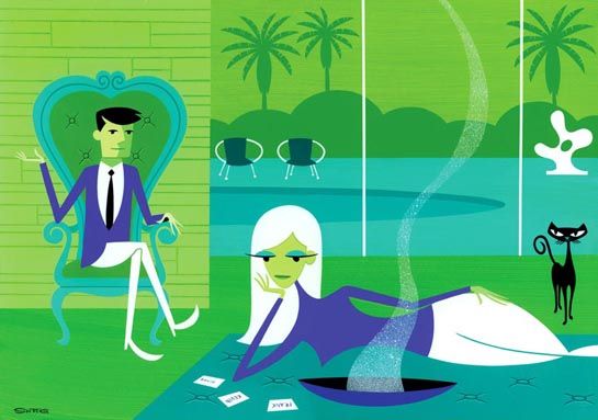 burning boyfriends by Josh Agle (Shag) Josh Agle (Shag) | ArtsDot.com