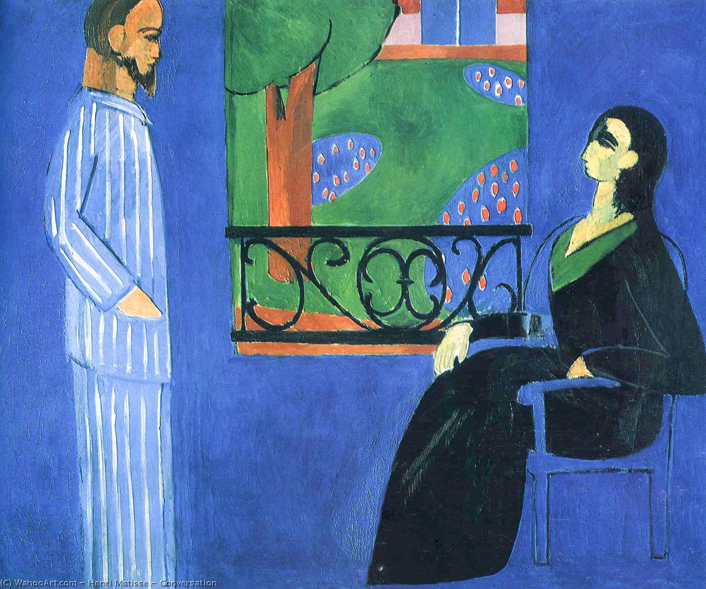la conversation, huile sur toile de Henri Matisse (1869-1954, France)