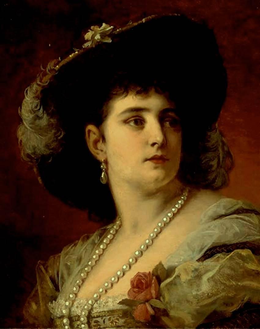 Buy a hand made painting of An Elegant Lady - anton ebert
