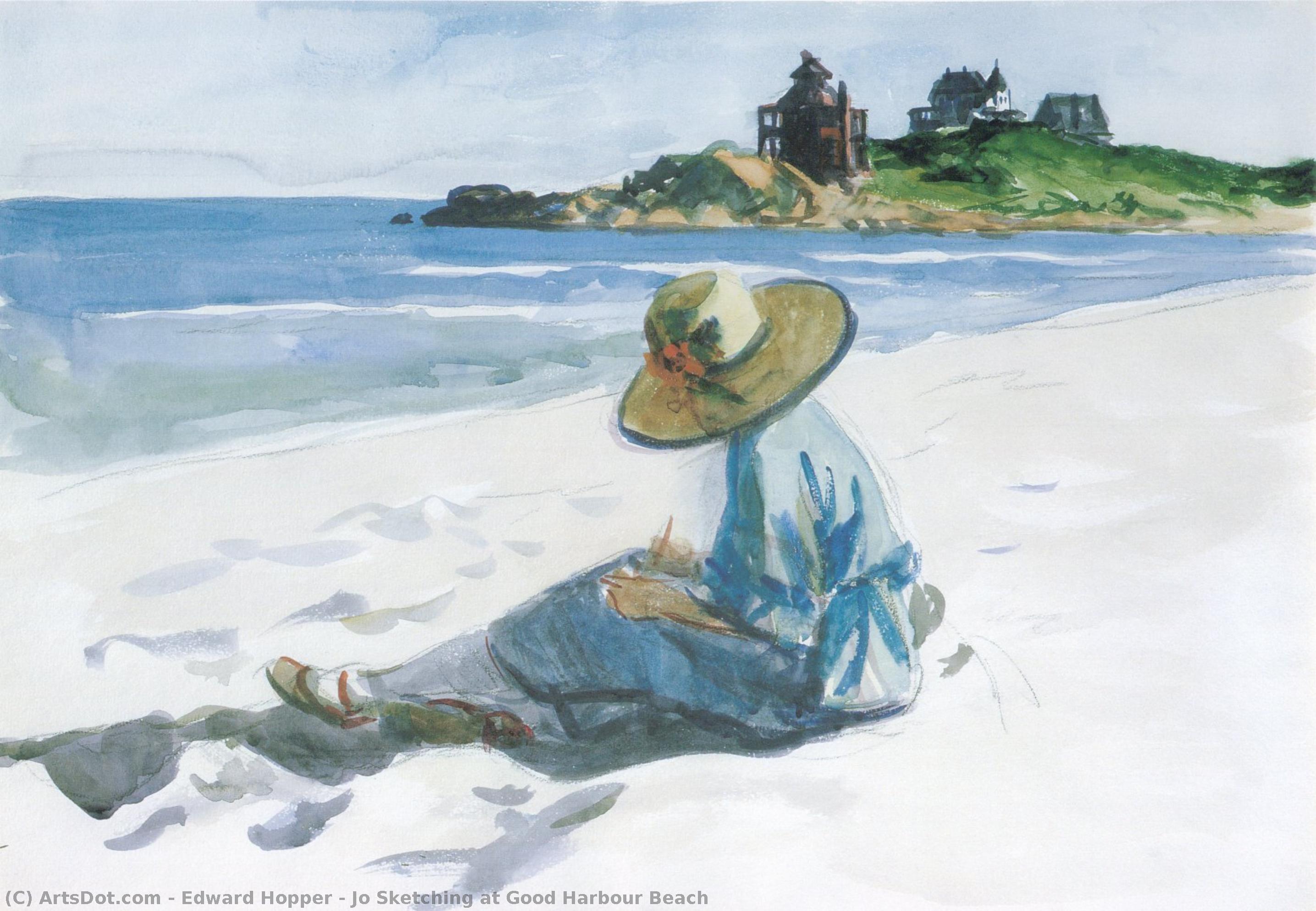 Obtén una impresión giclée de Jo Sketching at Good Harbour Beach ...