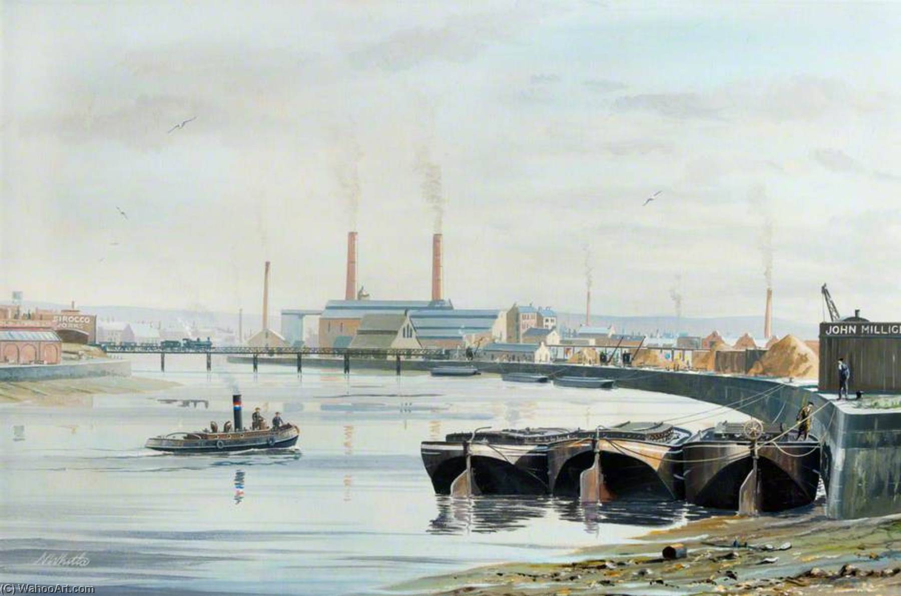 Buy a hand made painting of John Milligan and the Sirocco Works with a ...
