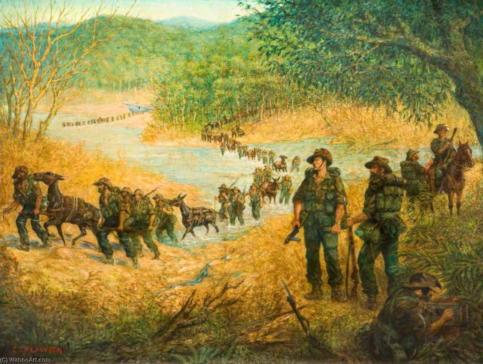 Encomende uma giclê de 1st South Staffords on the March in Burma, 1944 ...